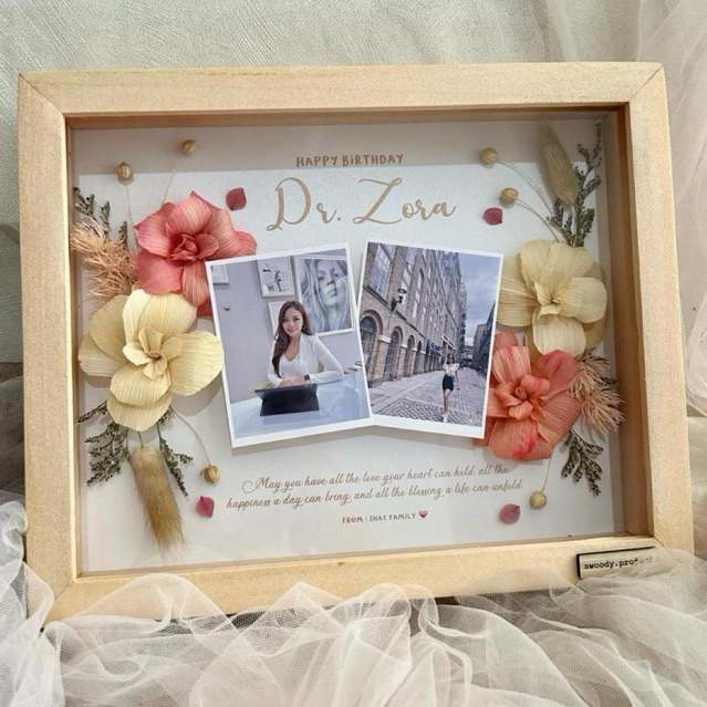 Jual Frame Bingkai 3D Custom Hadiah Wisuda Frame Dried Flower / Hadiah ...