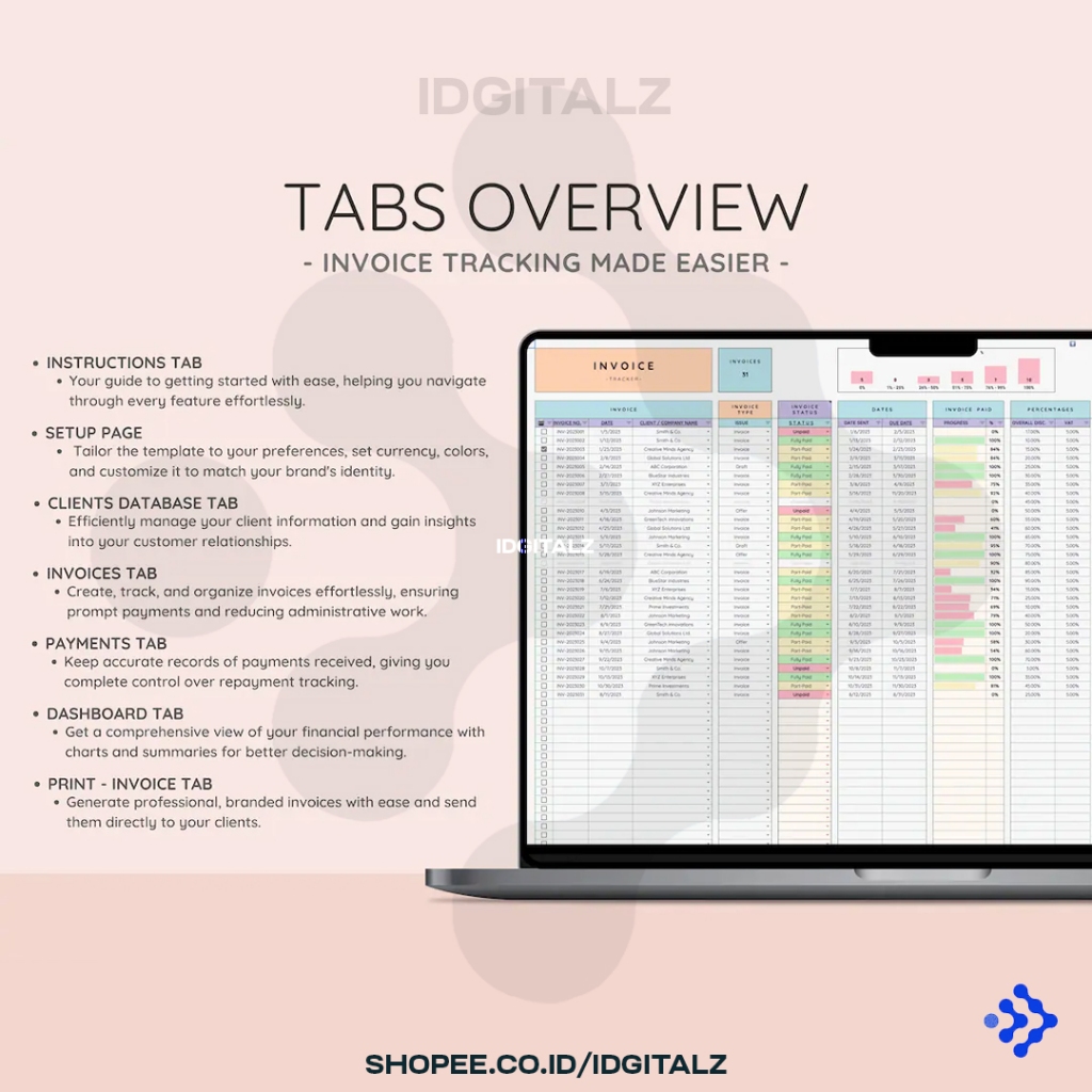 Jual [T0136] Ultimate Invoice Tracker - Template Penagihan Bisnis Kecil ...