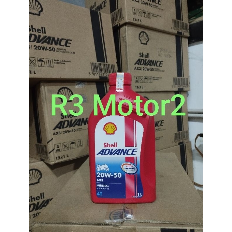 Jual OLI SHELL ADVANCE 4t AX3 1L 20W-50 ORIGINAL untuk motor sport ...