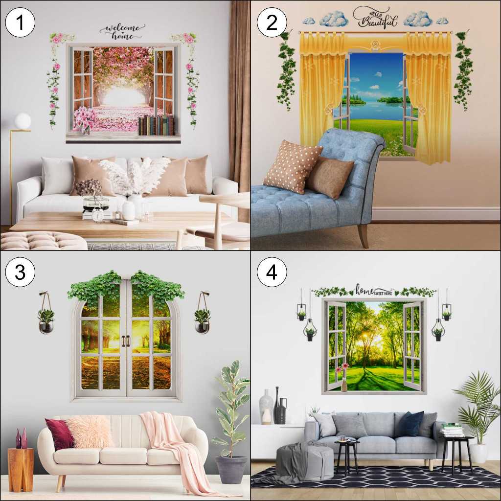 Jual Wall Sticker Gambar Jendela Stiker Dinding Wallsticker Ready Stok ...
