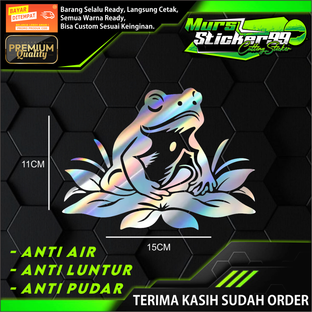 Jual Sticker Cutting KATAK DI ATAS DAUN Cocok Untuk Motor Dan Mobil ...