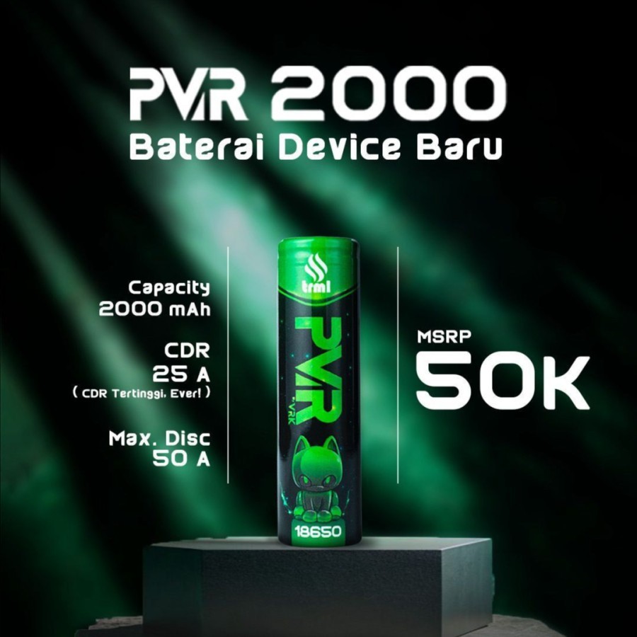 Jual PVR 2000mAh 50A 18650 Battery by VRK x TRML / Baterai VRK TRML PVR ...