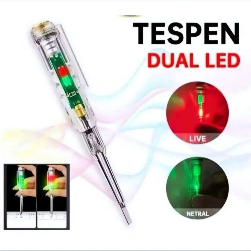 Jual Tespen Listrik Sensor Cek Kabel Putus Dual Lampu Led Indikator Obeng Tespen Sensor