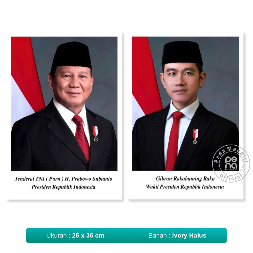 Jual Foto Poster Presiden dan Wakil Presiden 2025 - 2030 (Uk. Tanggung ...