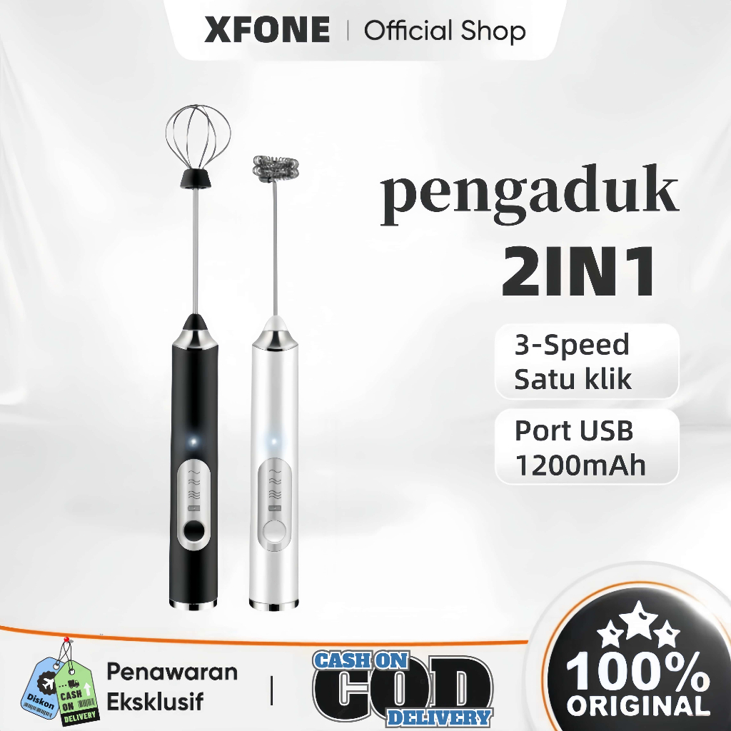 Jual XFONE Whisk Pembuih Susu Pengocok Telur hand mixer mixer kopi Hand ...