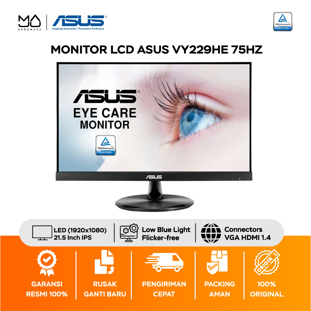 Jual ASUS VP229HE Eye Care Monitor– 21,5 inci, FHD (Full HD 1920 x 1080 ...