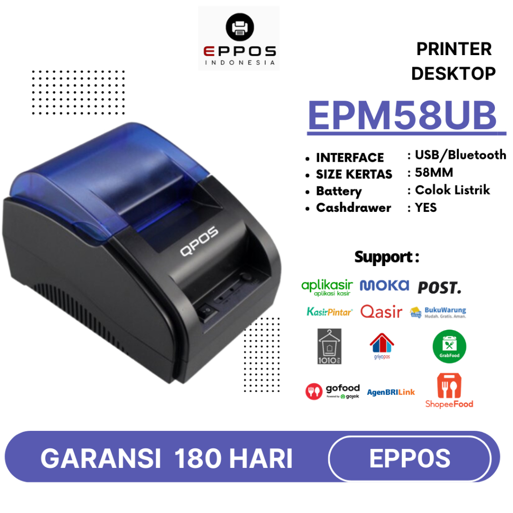Jual Printer BLUETOOTH & USB Mini QPOS 58mm EPM58UB | Shopee Indonesia