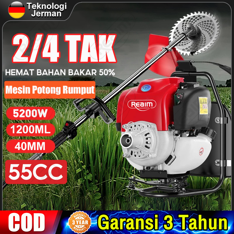 Jual Mesin Potong Rumput 4 Tak Brush Cutter Gendong 55CC Mesin Pemotong Rumput Powerfull 4 tak ...