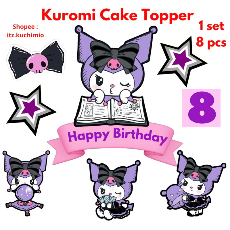 Jual Birthday Topper ulang tahun Kuromi toper kue cake topper | Shopee ...