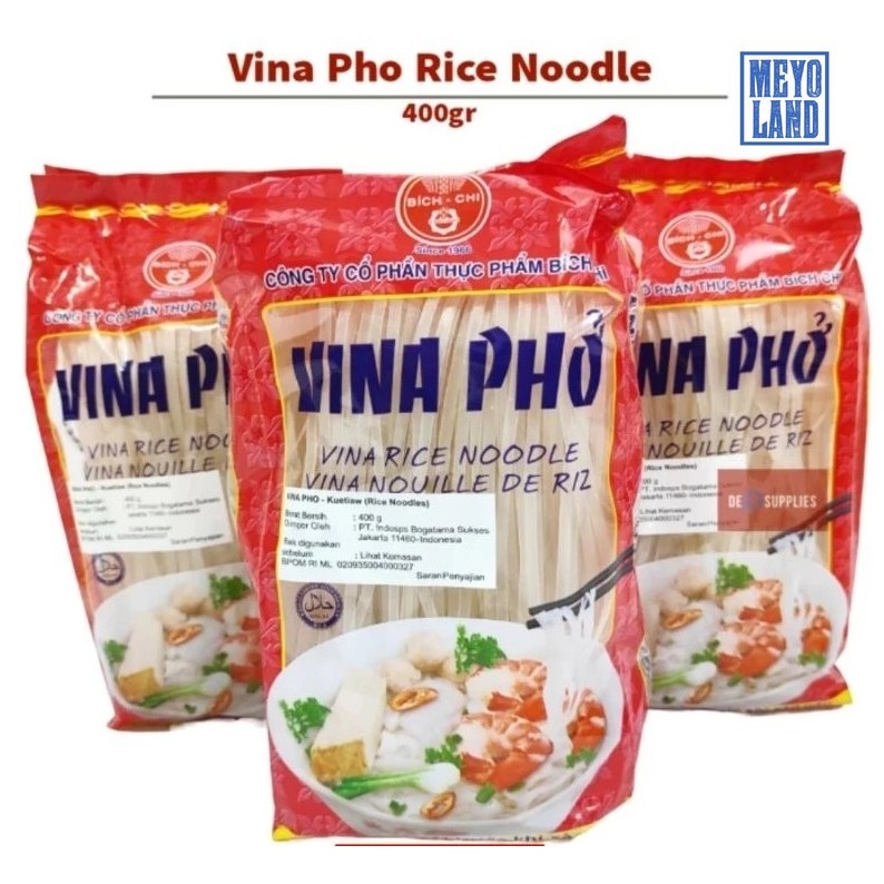 Jual VINA PHO VINA RICE NOODLE KWETIAU VIETNAM 400 gram Pho Soup ...