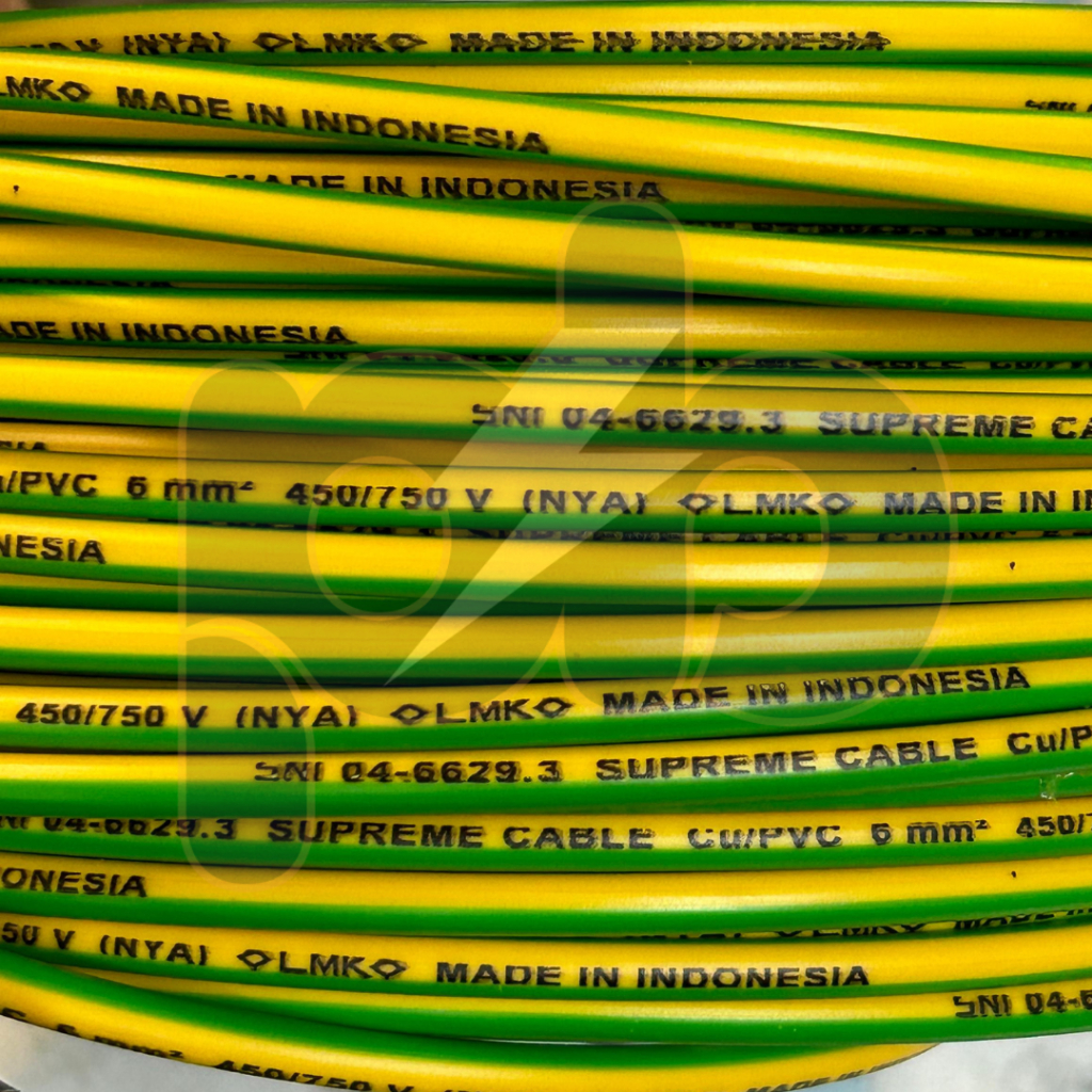 Jual Kabel Grounding 6 mm Supreme / Kabel Grounding NYA 6mm Merk Supreme / Kabel NYA Kuning ...