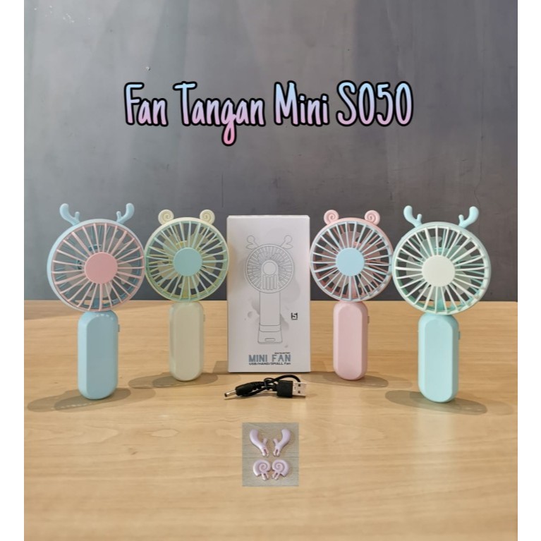 Jual S050 Kipas Angin Mini Cooling Fan Portable Summer Portable Imut Karakter Kipas Mini Saku ...