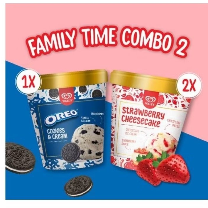Jual Paket Wall's Ice Cream Family Time combo 3pc @410ml WALLS | Shopee ...