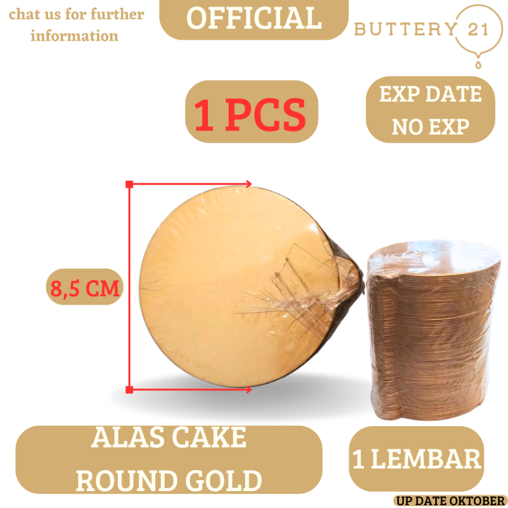 Jual ALAS MINI CAKE ROUND GOLD/BULAT GOLD/ALAS KUE WARNA EMAS LINGKARAN ...