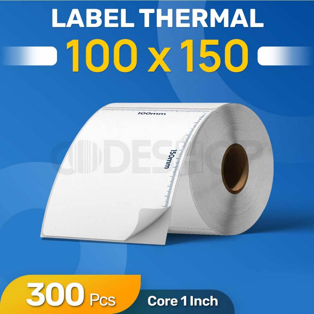 Jual LABEL STICKER BARCODE THERMAL TRANSFER 100 X 150 MM ISI 300PCS | Shopee Indonesia