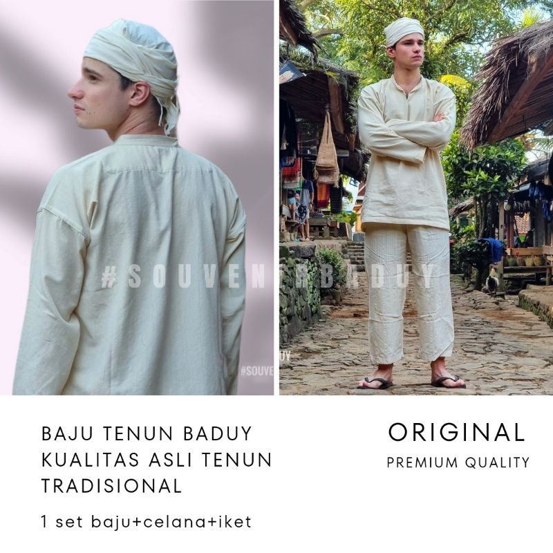 Jual Pakaian Adat khas Baduy dalam tanpa kancing plus Iket tenun bahan Katun tenunan asli suku ...