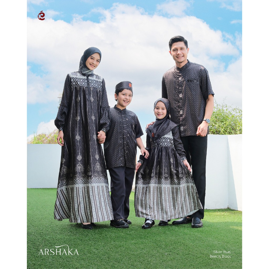 Jual New Arrival Baju Muslim Gamis Sarimbit Keke Arshaka Black | Shopee ...