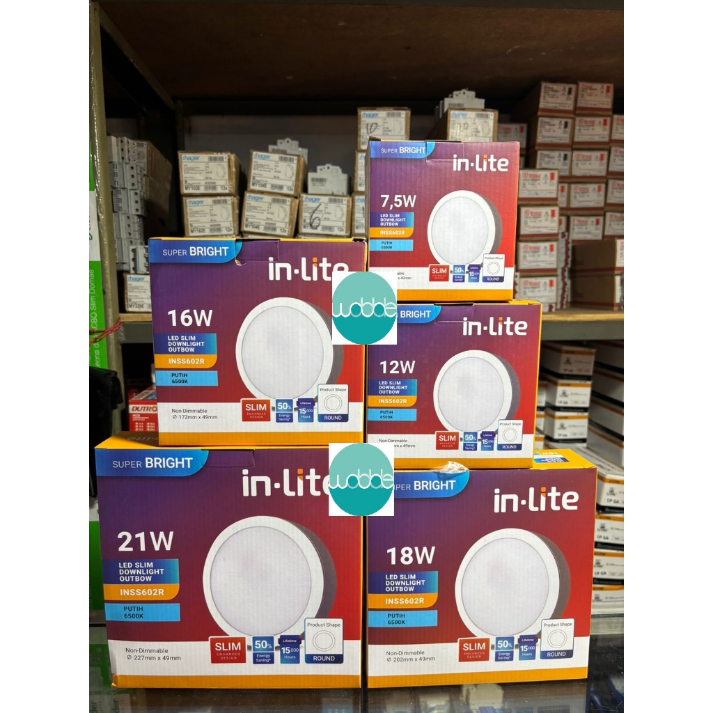 Jual INSS602R LAMPU IN LITE LED PANEL COB SLIM BULAT OUTBOW 7,5W 12W ...