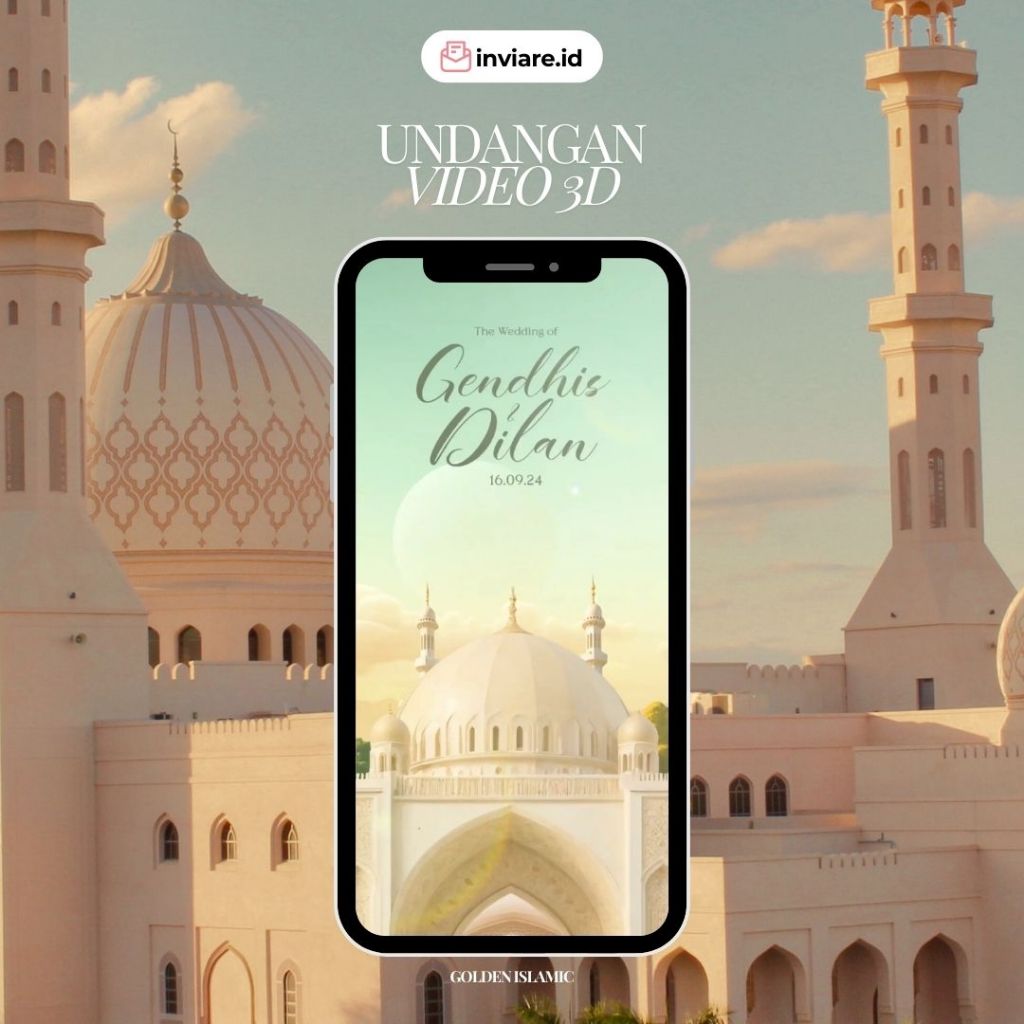 Jual UNDANGAN PERNIKAHAN VIDEO 3D - GOLDEN ISLAMIC | Shopee Indonesia