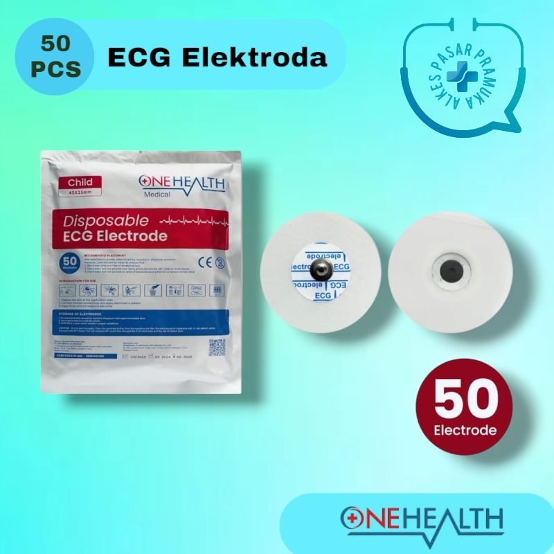 Jual Disposable ECG Electrode OneHealt Elektroda Pad OneHealt isi 50Pcs ...