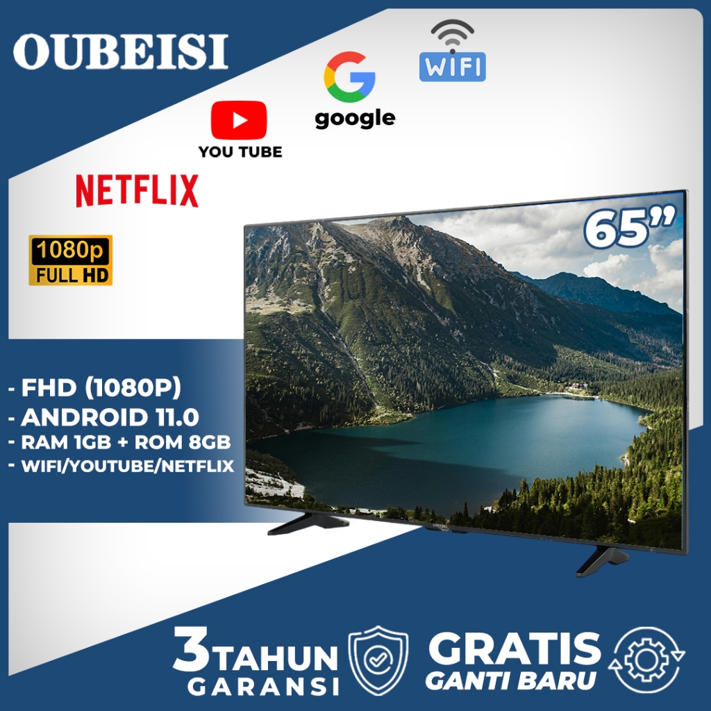 Jual OUBEISI TV Smart TV 32/43/50/55 inch TV Digital Android 11.0 4K UHD Dolby Audio Voice ...