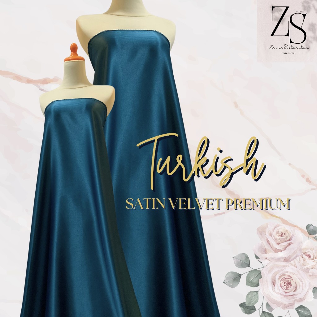 Jual Bahan Kain Satin Velvet Premium Warna Turkish Bahan Kain ...