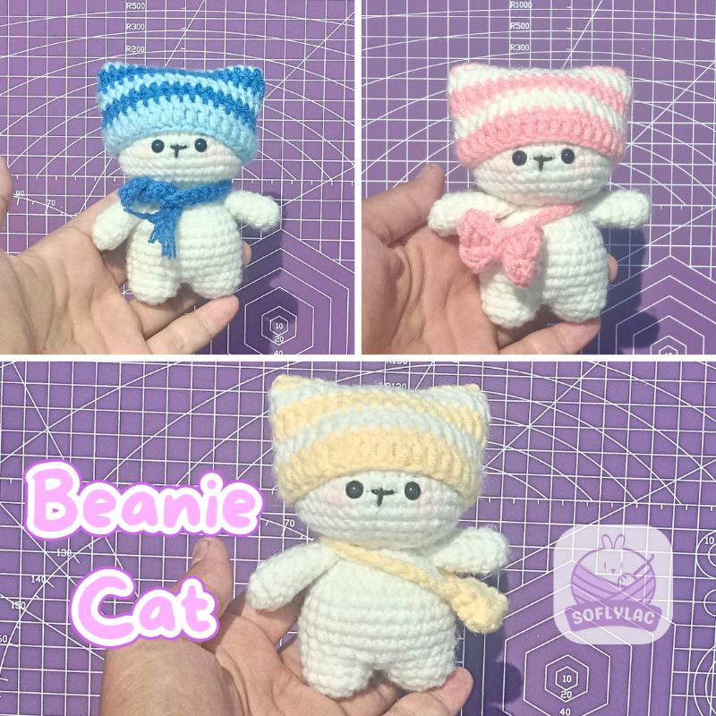 Jual (MADE BY ORDER) BEANIE CAT Crochet Amigurumi Boneka Rajut Kucing ...