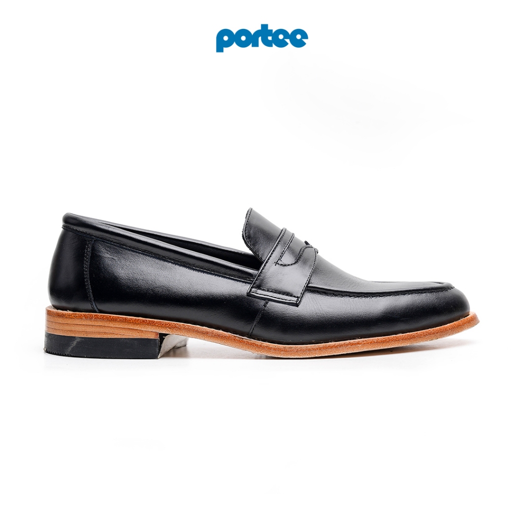 Jual Portee Goods Sepatu Kulit Kerja Pria Loafers Penny Hitam Leather ...