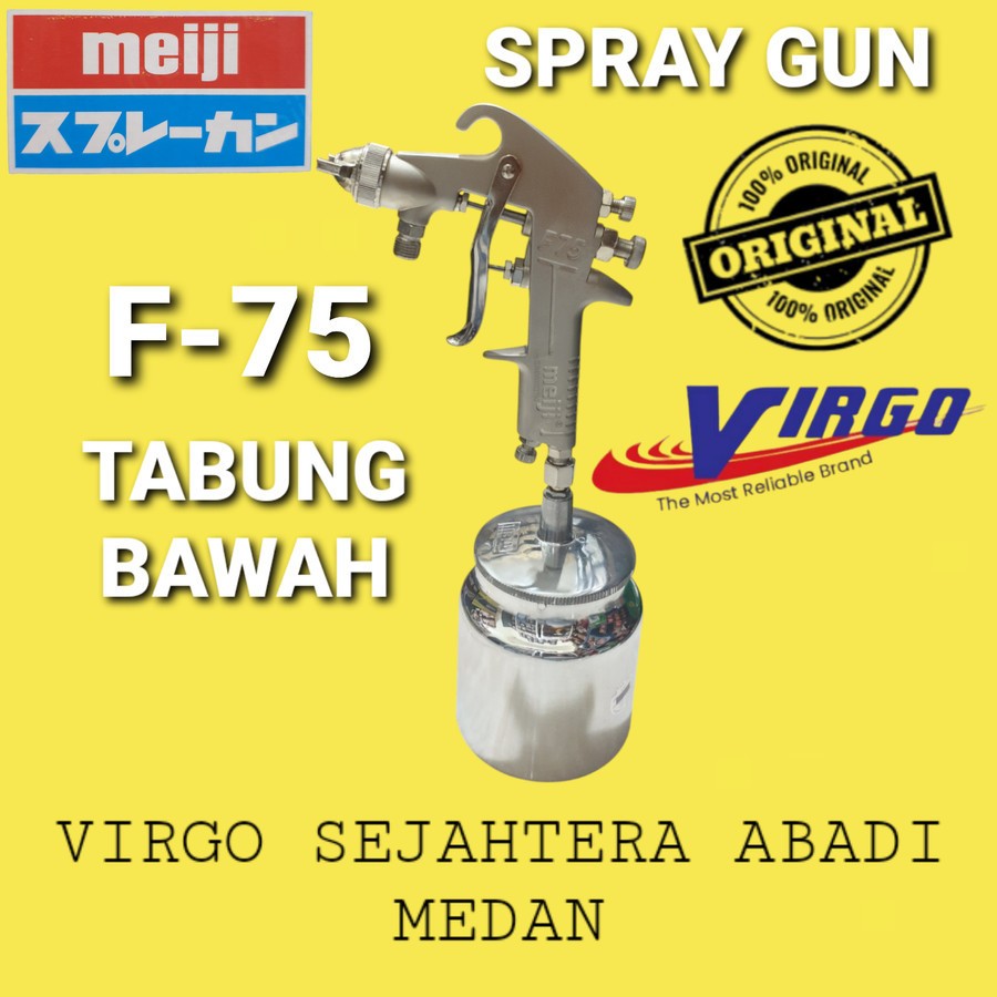 Jual F75 SPRAY GUN SPRAYGUN CAT ANGIN KOMPRESOR TABUNG BAWAH MEIJI F-75 ...
