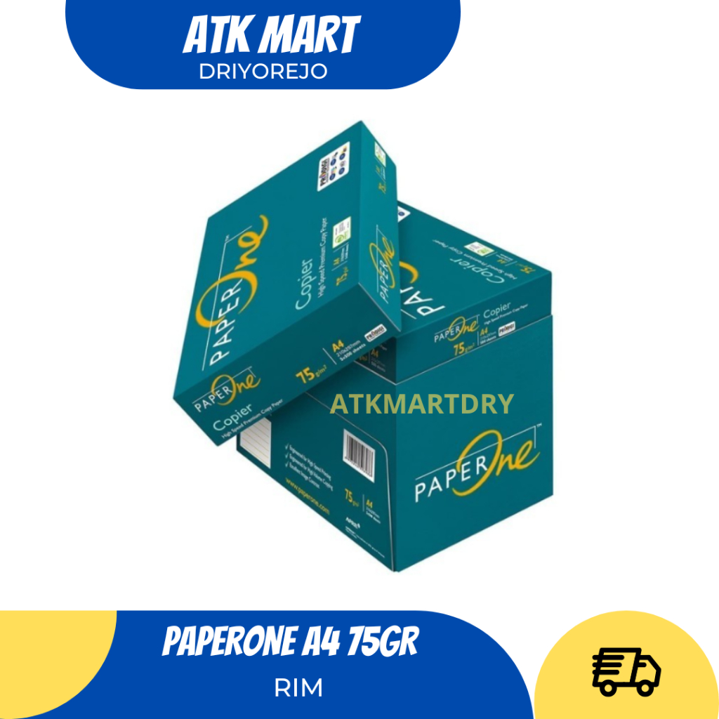 Jual KERTAS HVS 1 RIM PAPERONE A4 75 GRAM 500 LEMBAR PUTIH COPIER ...