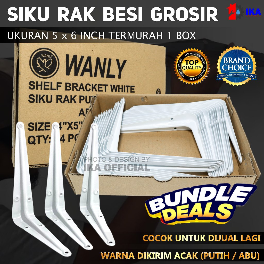Jual Siku rak 5” x 6 “ set / penyangga / bracket besi / triplek tembok ...