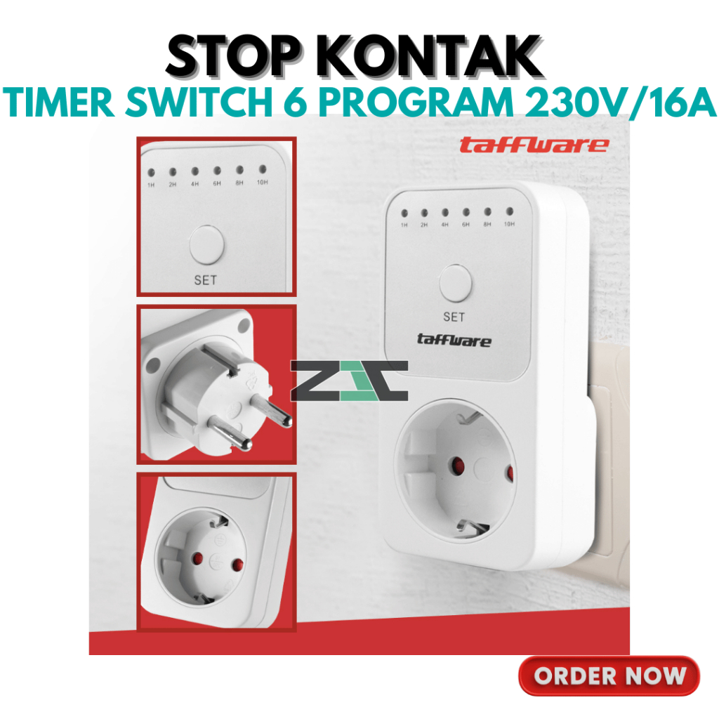 Jual Taffware Stop Kontak Timer Programmable Timer Switch 6 Program ...