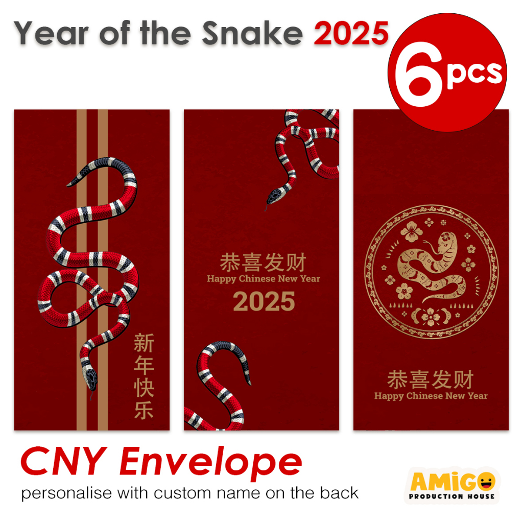 Jual AMPLOP Angpao Snake Tahun 2025 IMLEK 6pcs Chinese New Year ...