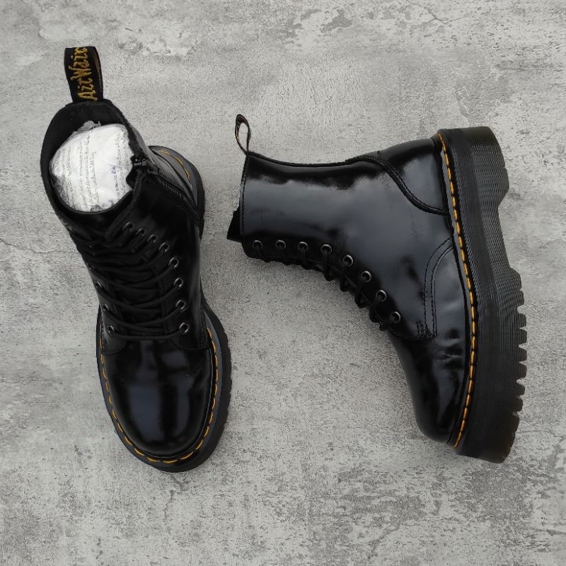 Jual docmart jadon black smooth leather | Shopee Indonesia