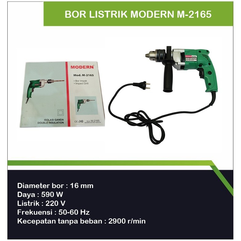 Jual Bor Listrik Modern M-2165 / Bor Listrik Tangan / Electric Drill ...