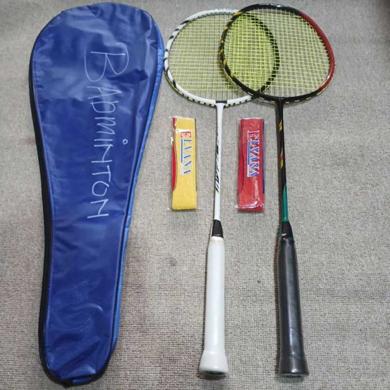 Jual Raket Badminton isi 2 bonus grip | Shopee Indonesia