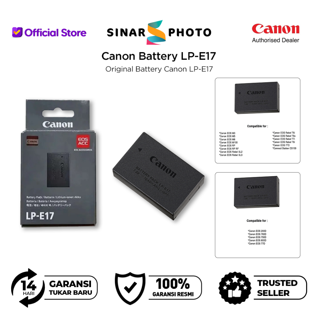Jual Canon Battery Pack LP-E17 Original LP E17 Baterai Canon RESMI ...