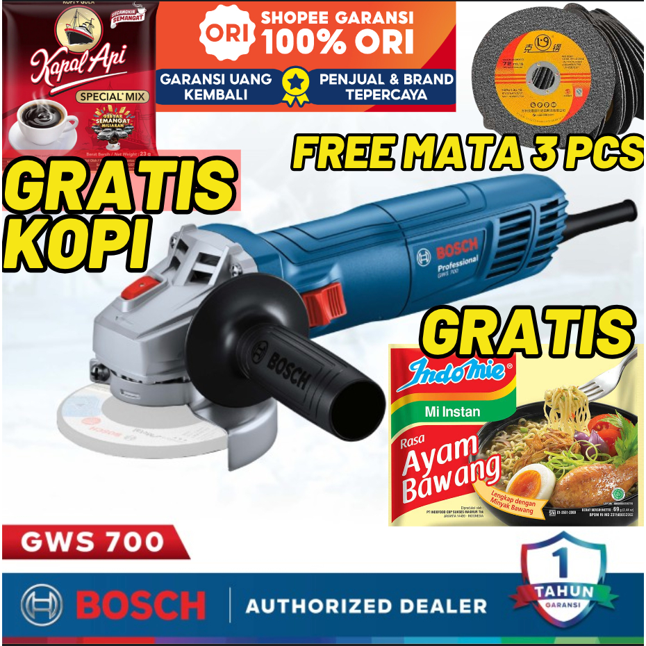 Jual BOSCH GWS 700 Mesin Gerinda Tangan 4 Inch Angle Grinder Gurinda ...