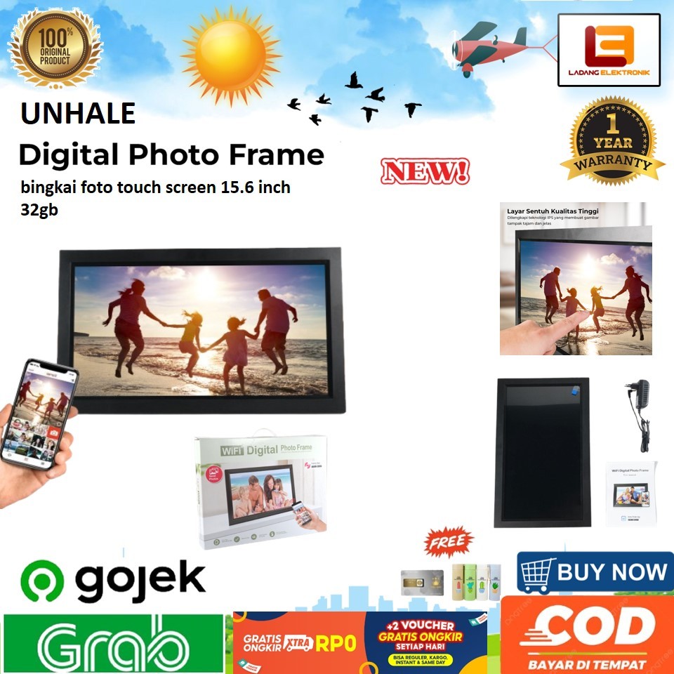 Jual Uhale X10 Digital Photo Frame Bingkai Foto Touch Screen 15.6 Inch ...