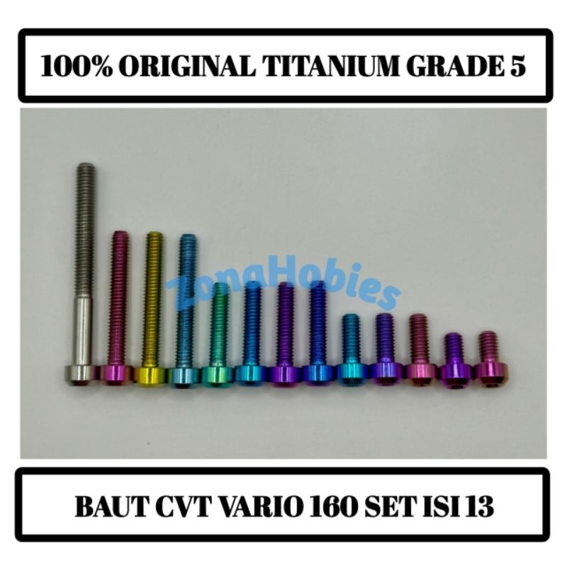 Jual Baut Cvt Vario 160 Titanium Gr5 Set Isi 13 | Shopee Indonesia