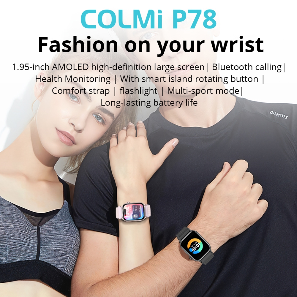 Jual COLMI P78 smart watch Layar AMOLED AOD Bluetooth call Customize ...