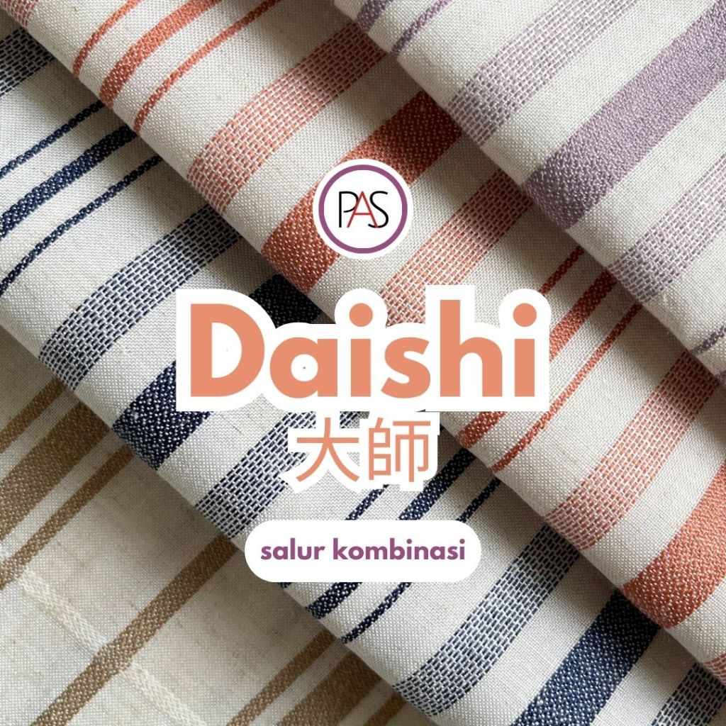 Jual [MINIMAL 2X KLIK UNTUK 1 YARD] Kain Linen Rayon Poly Motif Salur ...