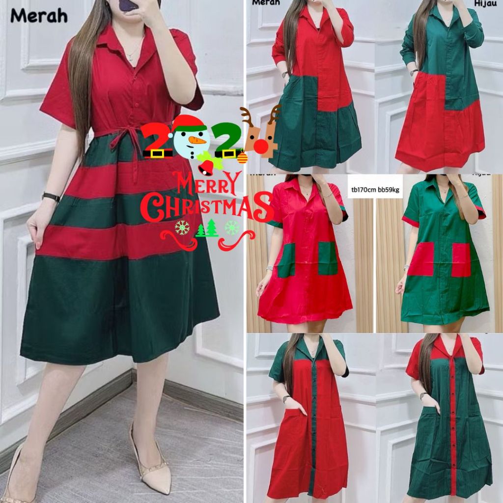 Jual Uxuclo Dress Edisi Natal Merry Christmas Terbaru 2024/Dress Natal ...
