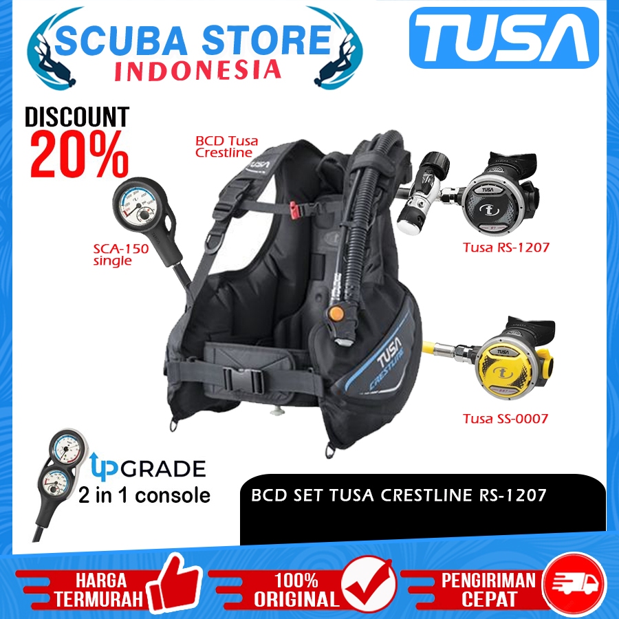 Jual Paket BCD Set Package Tusa Crestline Regulator RS-1207 Octopus Console Pressure Gauge ...