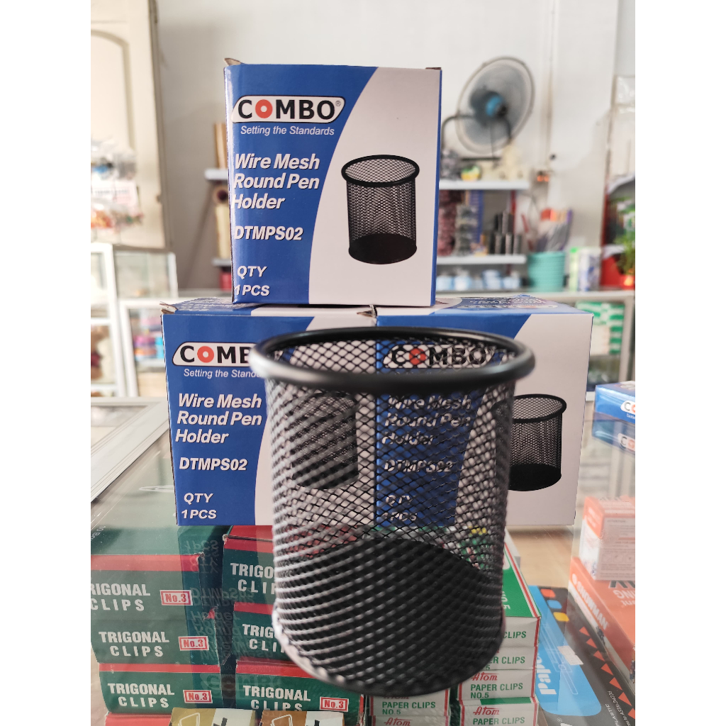 Jual Tempat Pulpen Jaring Besi / Pen Stand Bulat Stainless Steel / Desk ...