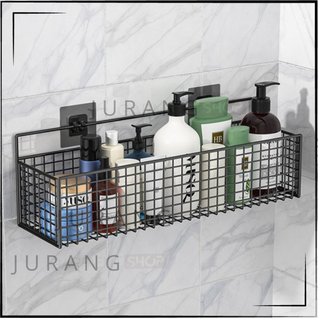 Jual Rak Gantung Kamar Mandi Sabun Besi Hitam Keranjang Jaring Kotak ...