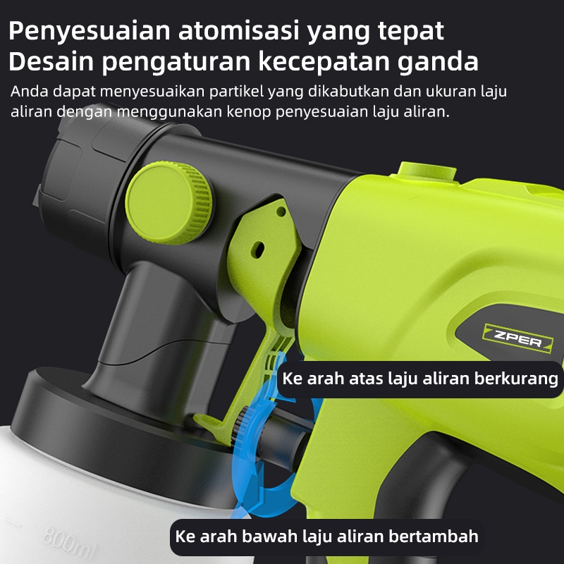 Jual ZPER Spraygun Cat Semprot Electric Spray Gun 800ml Alat Semprot ...