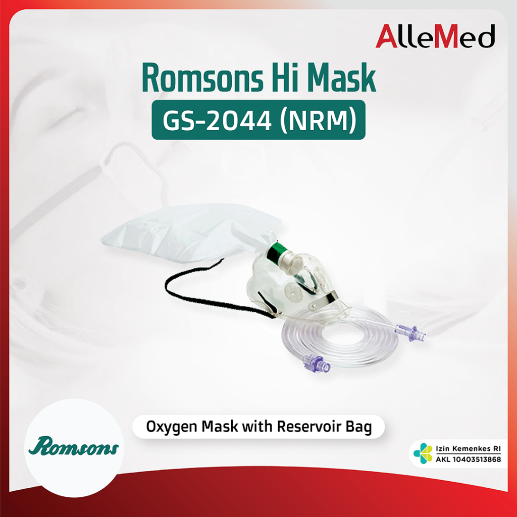 Jual Hi Mask Oxygen Mask with Reservoir Bag | Shopee Indonesia