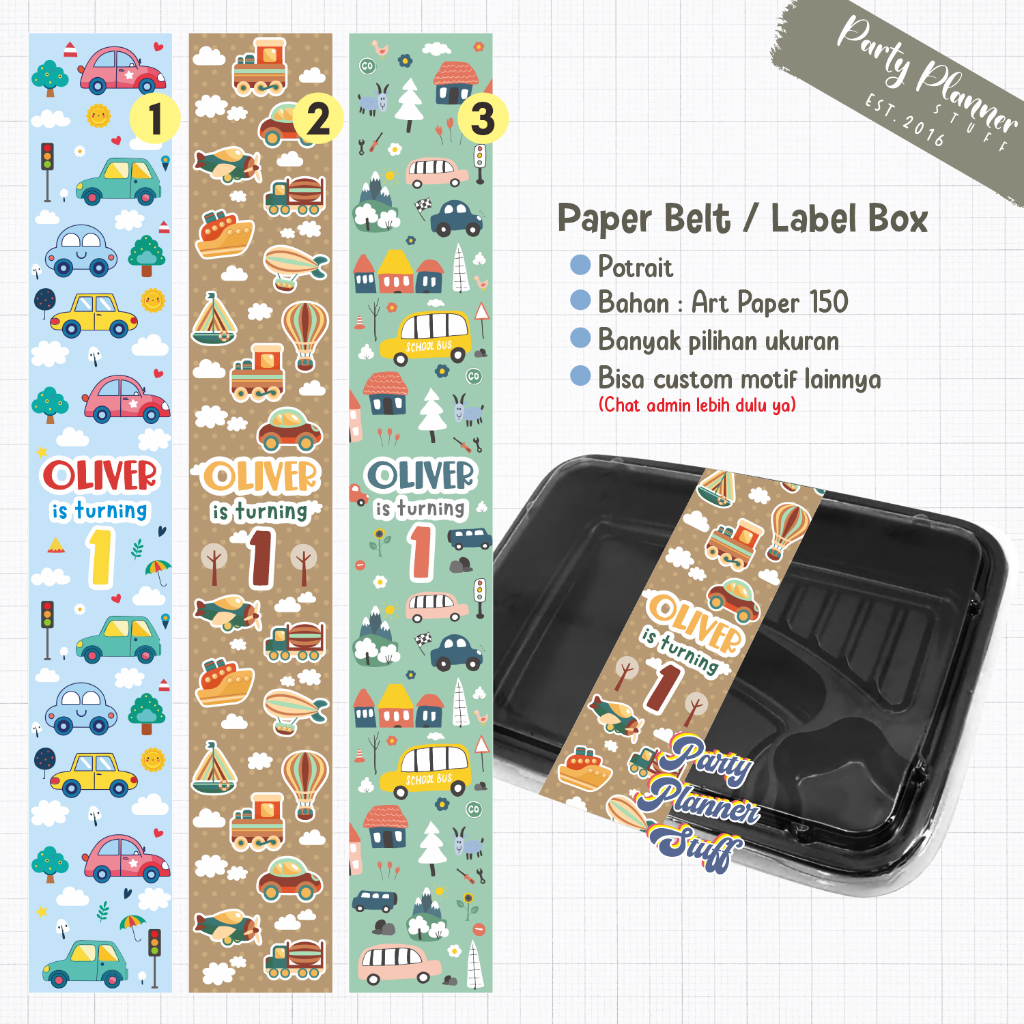 Jual Paper belt box bento / custom label kotak bento / paper sleeve cars transportation / label ...