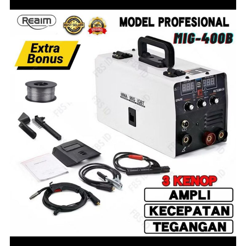 Jual Mesin Las Reaim New Las 400B {3in1 MMA-MIG-TIG} | Shopee Indonesia
